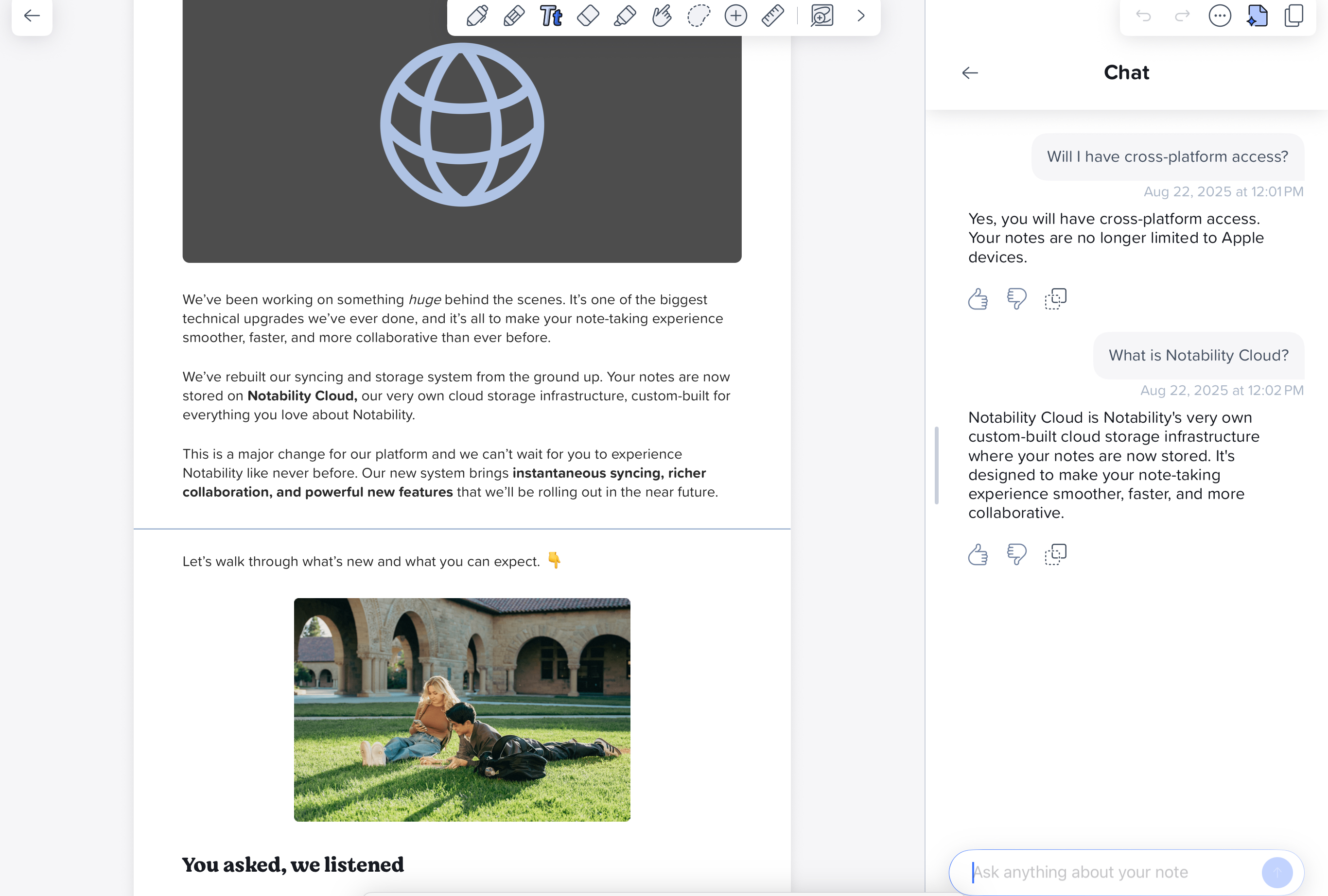 Chat with Your Notes (Pro) – Notability